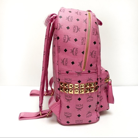 MCM | Bags | Mcm Medium Stark Side Stud Backpack Pink Nwt | Poshmark